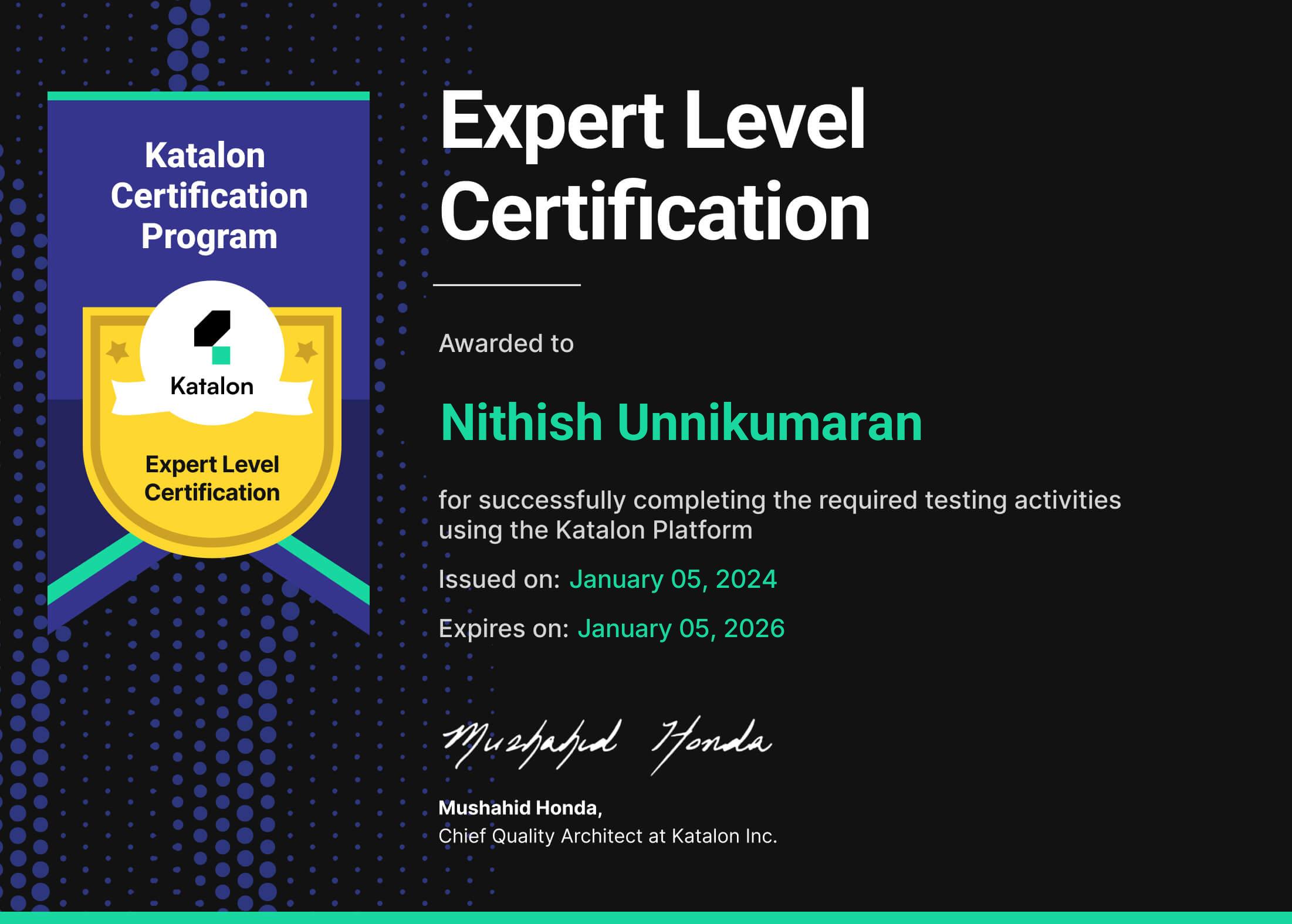 Automation Program Certfication - Katalon Academy - Katalon Community